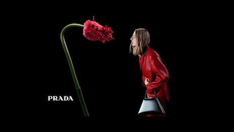 Prada F/W 2023 campaign: “In conversation with a flower”