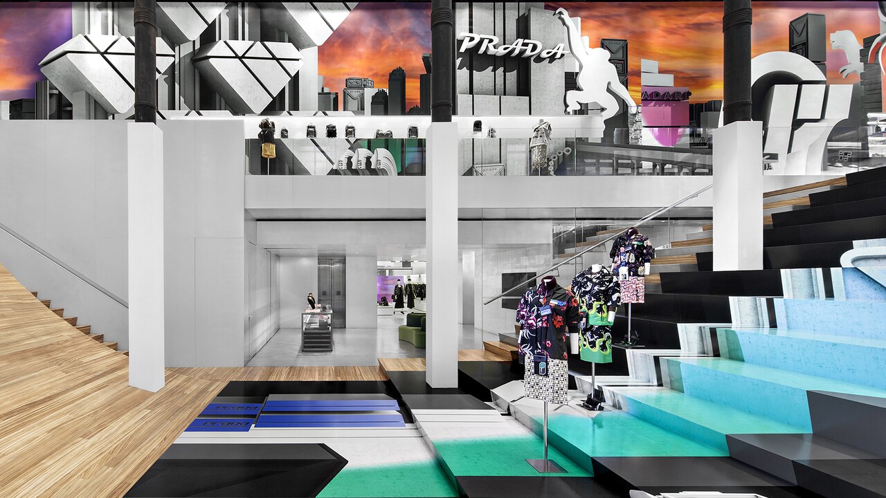 "Logopolis": The new wallpaper inside the Prada Epicenter in New York